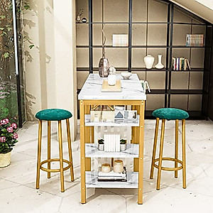 AWQM B010-YBJ2 Table Set, 47.24" × 15.75" × 38.98" (Width×Depth×Height), White