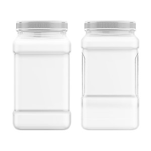 Mountain West Company Square Clear Jar with Pinch Handle, 4 Pack, Plastic Storage Container, Great for Food Storage, 1 Gallon Size