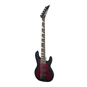 Jackson JS Series 5-String Concert Bass JS3VQ, Transparent Red Burst, Amaranth Fingerboard