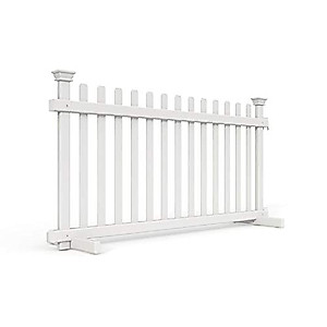 Zippity Outdoor 22in H x 44in W White Vinyl Portable Puppy Dog Fence Kit ZP19055 (2 Pack)