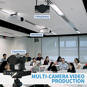 FEELWORLD UHD4K12X 4K PTZ Camera USB POE 12X Optical Pan Tilt Zoom, AI Auto Tracking Fcous SDI HDMI IP Remote Control for Live Streaming Church Video Conference Teaching