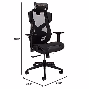 RESPAWN FLEXX Gaming Chair Mesh Ergonomic High Back PC Computer Desk Office Chair - Adjustable Lumbar Support, Seat-Slide, 115 Degree Syncro-Tilt Recline, 2D Armrests & Headrest, 300lb Max - Black