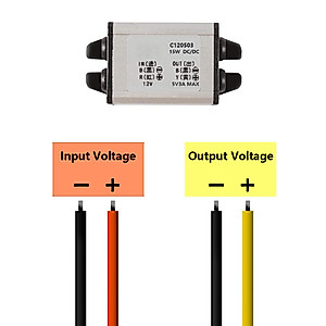 12V to 5V DC Converter Car Power Voltage, Waterproof DC 6.3-22V 12V Step Down to DC 5V 3A 15W Voltage Regulator Buck Converter Power Supply Step-Down Module Compatible with Vehicle Car Truck Volt