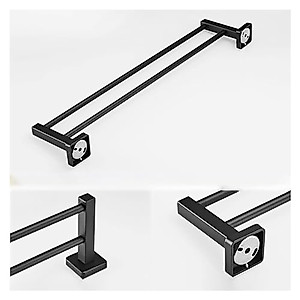 Towel Racks Wall Mounted Towel Rails,Bath Double Towel Storage Rack Towel Bar Space Aluminum Towel Rod for Bathroom or Kitchen, Bathroom Hardware/50Cm (Size : 60Cm)