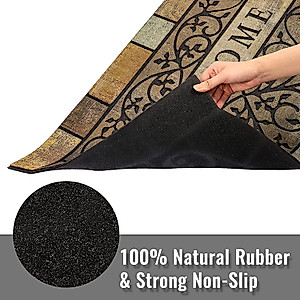 MTOUOCK Durable Welcome Door Mats, 24"x36" Heavy-Duty Large Welcome Mats for Front Door with Non-Slip Rubber Backing, Door Mats for Outside Entry, Front Door Mat for Garage, Patio, High Traffic Area