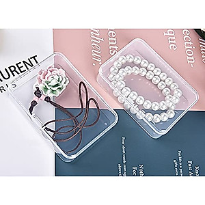8-Pack Rectangular Plastic Storage Containers Box with Hinged Lid for Beads and Crafts, 4.5 x 3.3 x 1.1 inch / 115 x 85 x 28 mm (Translucent)