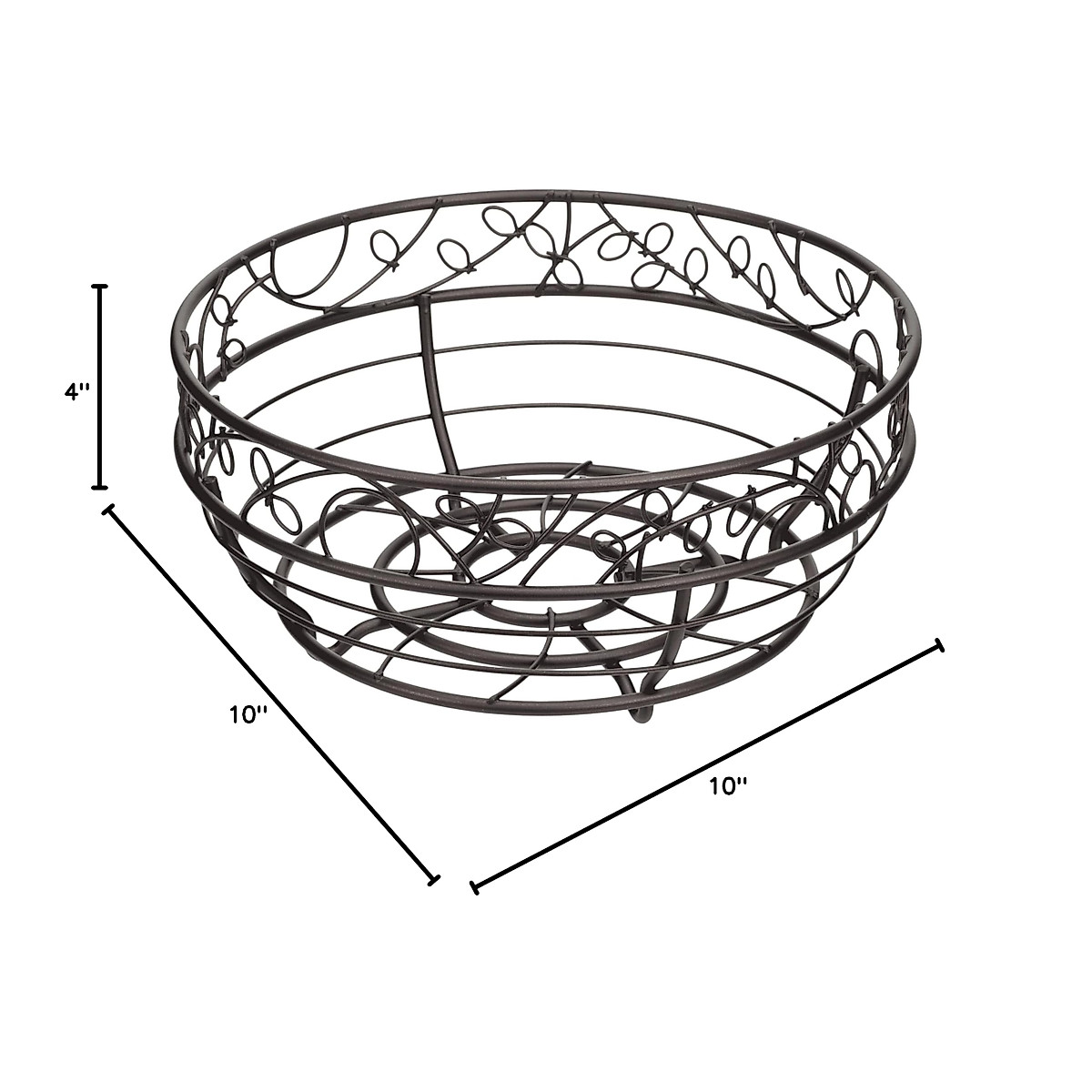 iDesign Twigz Wire Fruit Bowl Centerpiece for Kitchen and Dining Room Countertops, Tables, Buffets, Refrigerators, Bronze