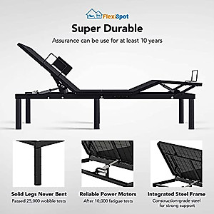 FLEXISPOT S3 Adjustable Bed Frame Base Queen, Wireless, 5 Minutes Quick Assembly, Zero Clearance, Zero Gravity, Whisper Quiet Durable Motor, Mattress Holder, Anti Snore, Best Gift for Family