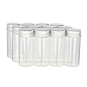 Magic Season Decorative Glass Bottles (12 Pcs w/Aluminum Cap / 1 fl oz)
