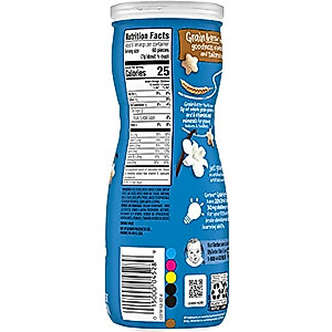Gerber Snacks for Baby Grain & Grow Puffs, Vanilla, Puffed Grain Snack for Crawlers, Non-GMO Baby Snack, Baby-Led Friendly, 1.48-Ounce Canister (Pack of 6)