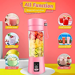 Portable Blender,Personal Blender for Shakes and Smoothies with Rechargeable USB Port,Fresh Juice Personal Size Blender with 380ml and 6 Blades