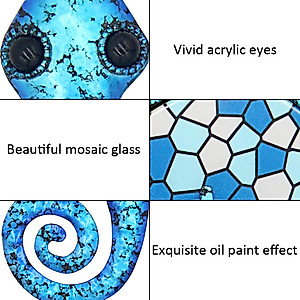 Maansfy Gecko Wall Decor Outdoor 3 Pack Metal Lizard Art Decorative Garden Sculptures Statues for Home, Bedroom, Living Room, Pool