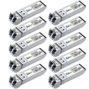 10GBase-SR SFP+ Transceiver, Gigabit Multimode SFP LC Duplex Transceiver,10G 850nm MMF, up to 300 Meters,Compatible with Cisco, Ubiquiti , Mikrotik,Netgear, Fortinet,D-Link,Linksys and More(10 Pack)