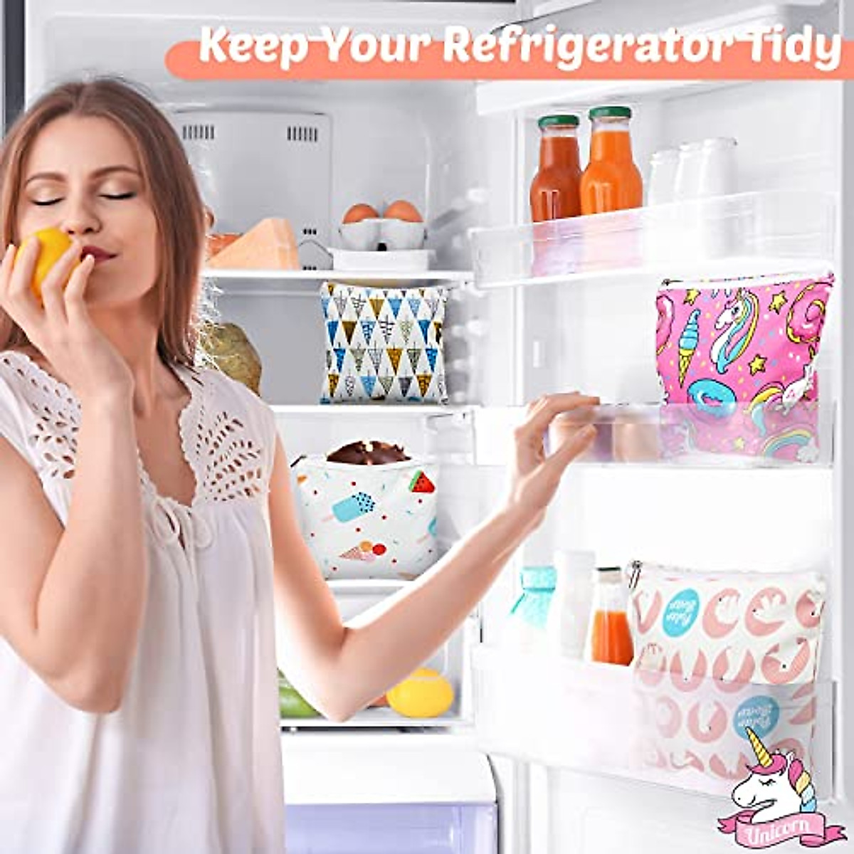 Shappy 6 Pack Reusable Snack Bags Food Safety Washable Lunch Baggies for Kids with Zipper Kids Food Storage Pouch Zipper Dual Layer Bags (7 x 7 Inch) As Shown in Pictures about 7 x 7 inches of each