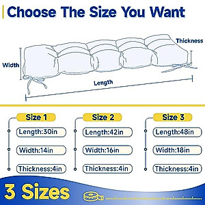 ROFIELTY Bench Cushion 30x14 Inch. Soft Outdoor Swing Cushion. with Non-Slip Bottom, Tufted Window Seat Cushion for Many Scenarios of Use. (30x14, Plush-Lime Green)