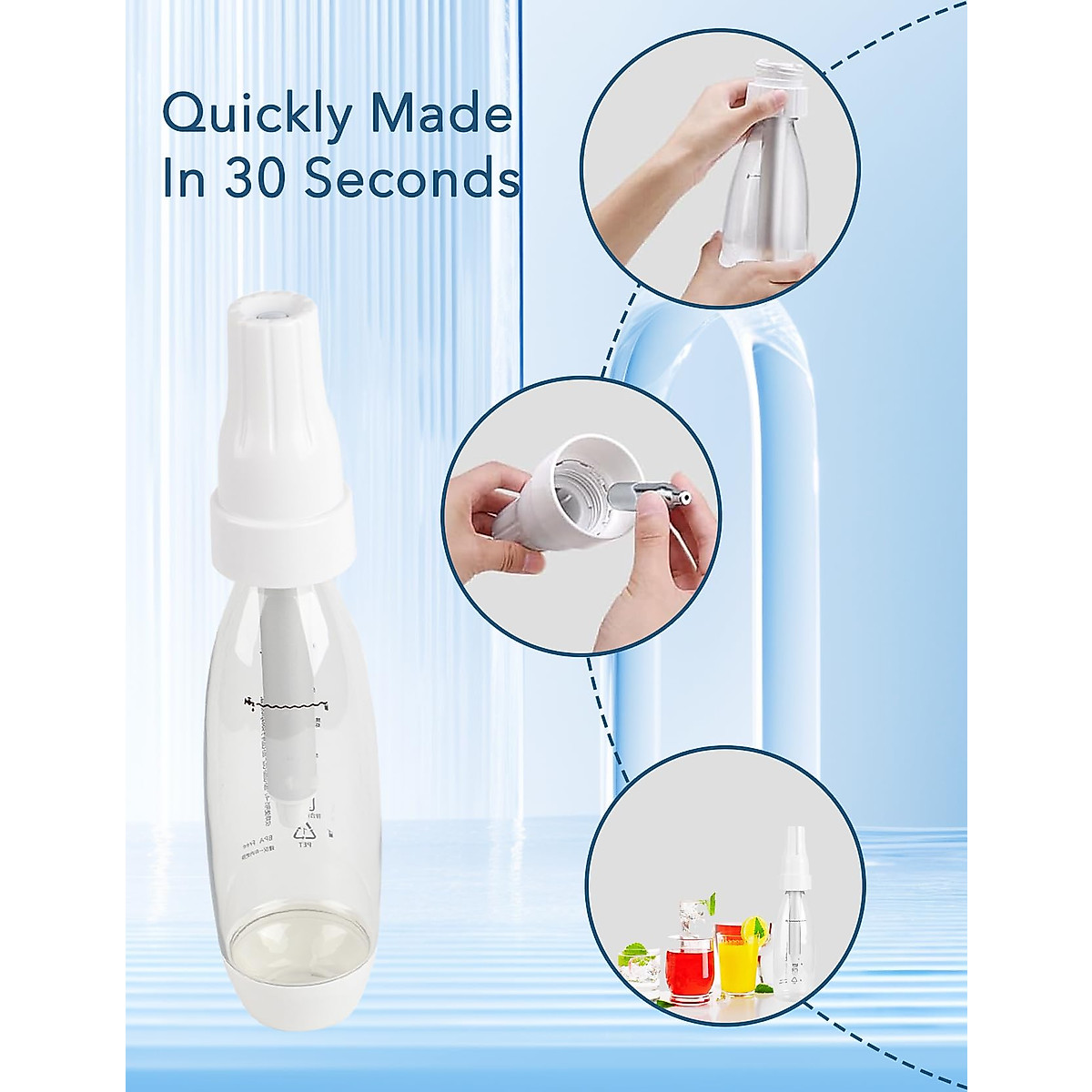 ZLXHDL Portable Soda Water Maker, 1000ml Household Soda Water Makers Carbonated Water Soda Streaming Machine for Home(CO2 Cartridges Not Included)