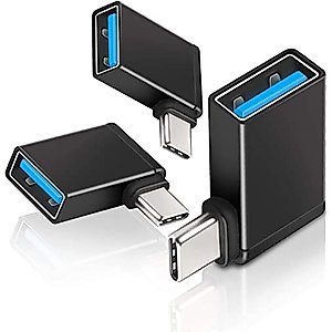 UseBean Right Angle USB C to USB Adapter(3-Pack), 90 Degree Type C Male to USB 3.0 Female Converter,Thunderbolt 3 OTG Connector for MacBook Pro/Air, iPhone 15 Pro Max,Galaxy S24/S23/S22