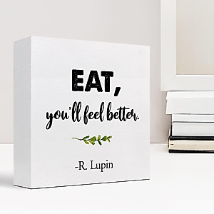 z-crange Eat You'll Feel Better Wood Block Sign Desk Decor,Rustic Inspirational Wooden Box Plaque Sign Desk Decor for Home Kitchen Dining Room Restaurant Cafe Shelf Table Decor Decorations
