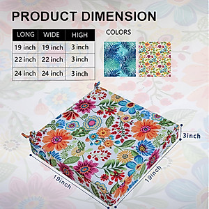 idee-home Outdoor Patio Chair Cushions Set of 2, Outdoor Chair Cushions for Patio Furniture, Replacement Seat Cushions 19x19 Waterproof