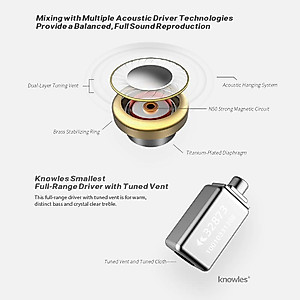 SIMGOT MT3 Hi-Res in Ear Monitor Headphones with Detachable Cable, Dynamic Driver Crystal Sound Stereo IEM Earphone for Musicians Singer, HiFi Wired Earbuds for Smartphones and Audio Players (Clear)