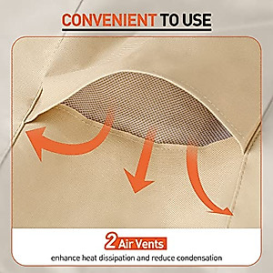 Arcedo Outdoor Chaise Lounge Cover, Waterproof Patio Chaise Lounge Chair Cover with Air Vents, All Weather Resistant Patio Furniture Covers, 80" L x 32" W x 25" H, Beige and Brown, 2 Pack