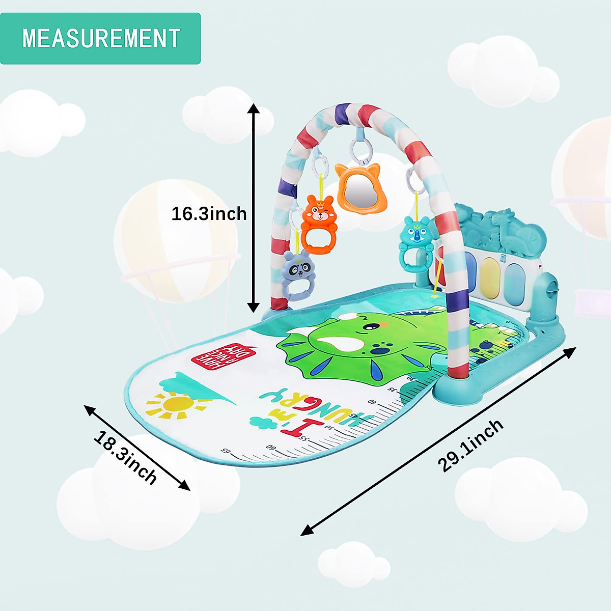 ONG NAMO Baby Play Mat Baby Gym Baby Play Mats for Floor Play Piano Gym with Lights & Sensory Toys Play Mats for Babies and Toddlers Boy & Girl Gifts for Newborn Baby