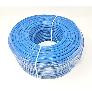 Micro Connectors, 250 Feet CAT 6A Solid STP Bulk Ethernet Cable Blue