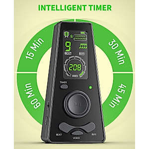 Electronic Digital Metronome with Timer for Guitar, Piano, Violin, Ukulele Practice, Advanced Universal Metronome with Tempo Knob, Vocal Counts, Type C and Timing