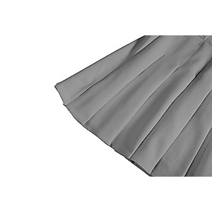 EXCHIC Women's High Waist Pleated Skater School Tennis Skirts (Gray, S)