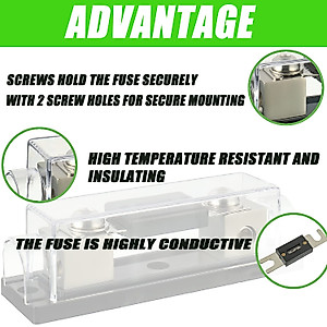 SIGANDG 1/0 or 4 Gauge AWG Inline ANL Fuse Holder with 150 Amp Fuse