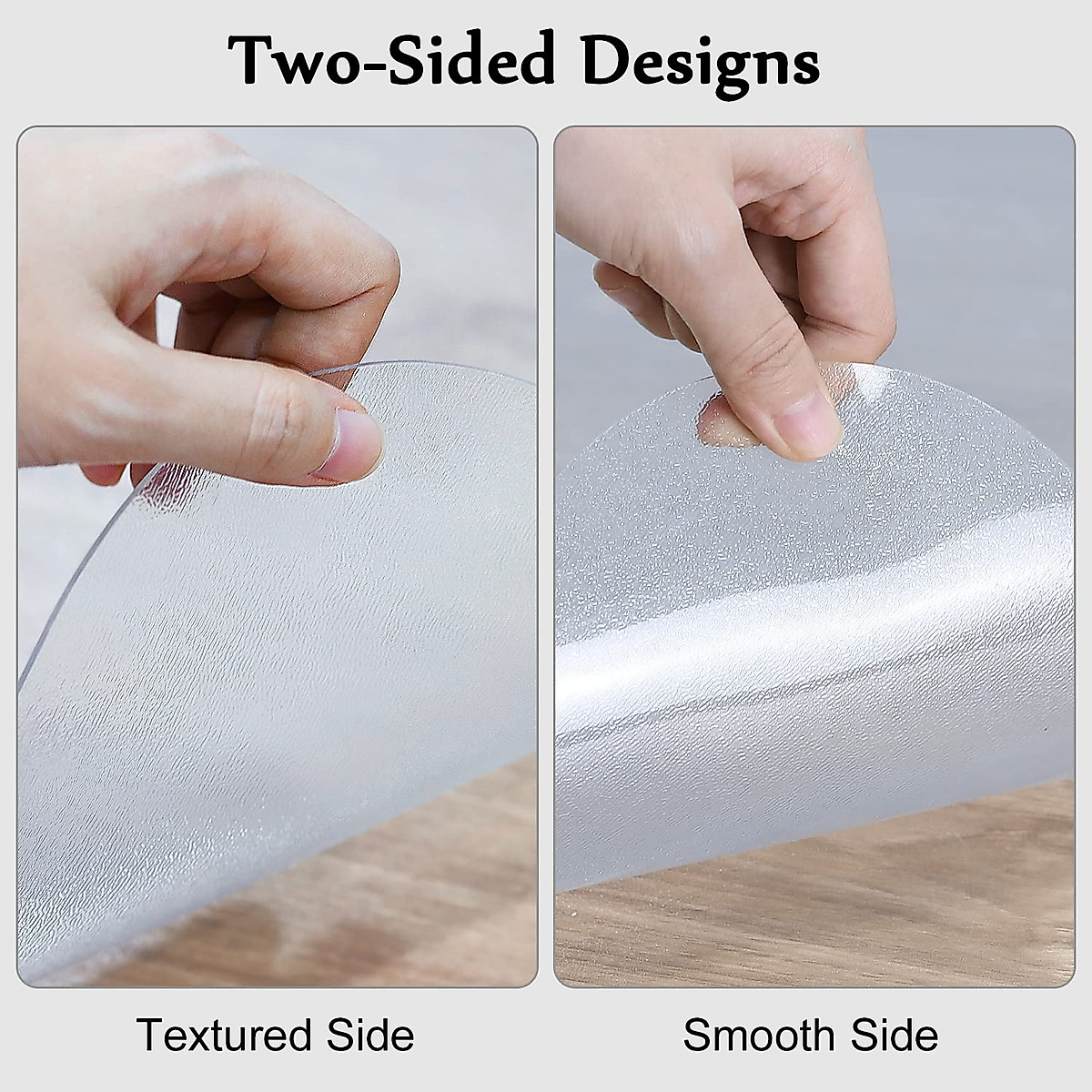 Blvornl Office Chair Mat for Hard Wood Floor, Sturdy Plastic Protector Floor Mat for Office Chair, Rectangle Transparent PVC Computer Hard Floor Chair Mat for Desk, Office, Home (Clear, 35.5 X 48in)