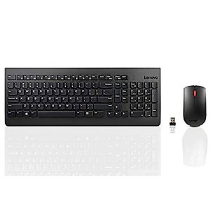 Lenovo 510 Wireless Keyboard & Mouse Combo, 2.4 GHz Nano USB Receiver, Full Size, Island Key Design, Left or Right Hand, 1200 DPI Optical Mouse, GX30N81775, Black