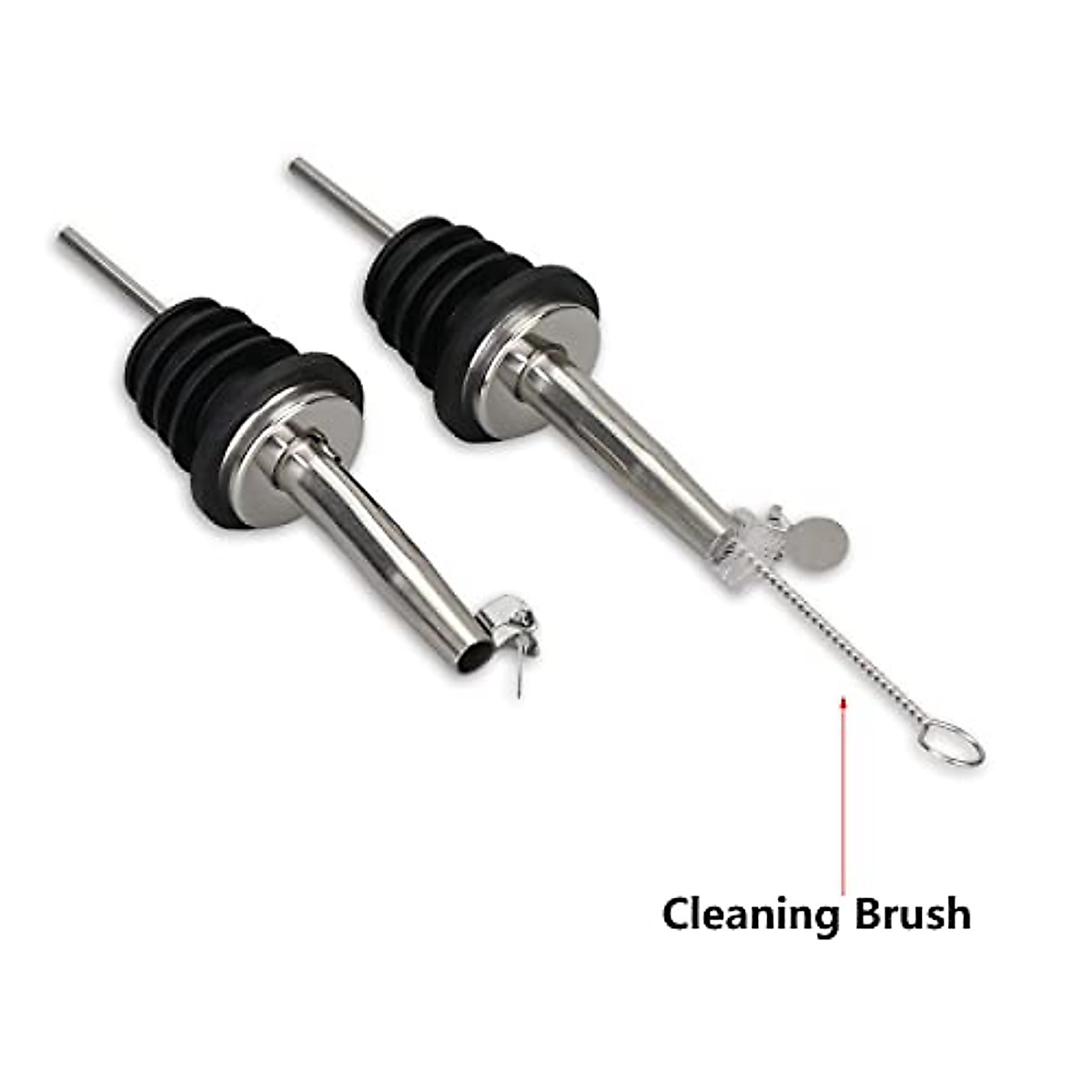 Pour Spouts for Olive Oil Pourer 7 Pcs Free flow Pourers Rubber Stoppers Sets for Liquor Spirits Wine Alcohol Syrup Bottles Drizzle Drip Spout Bottle Speed Pourer