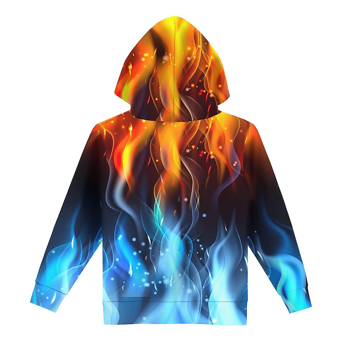 Hgvoetty Teen Boys Hoodies Cool Graphic Sweatshirts for Youth Novelty Clothing Sweater for Kids Cool Fire Design Tops Costumes for Girls 14-15 Years