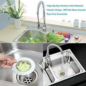 2pcs Kitchen Sink Strainer Stainless Steel,4.5" Sink Strainers for Kitchen Sink,Food Catcher for Most Sink Drains Kitchen Sink Basket Strainer Steel Sink Filter (Upgrade)