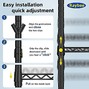 Raybee 77" H Clothes Rack Heavy Duty Clothing Racks for Hanging Clothes Portable Closet Racks for Hanging Clothes Free Standing Clothes Rack Wire Garment Rack Sturdy & Stable Black 77"Hx31.5"Wx15.8"D