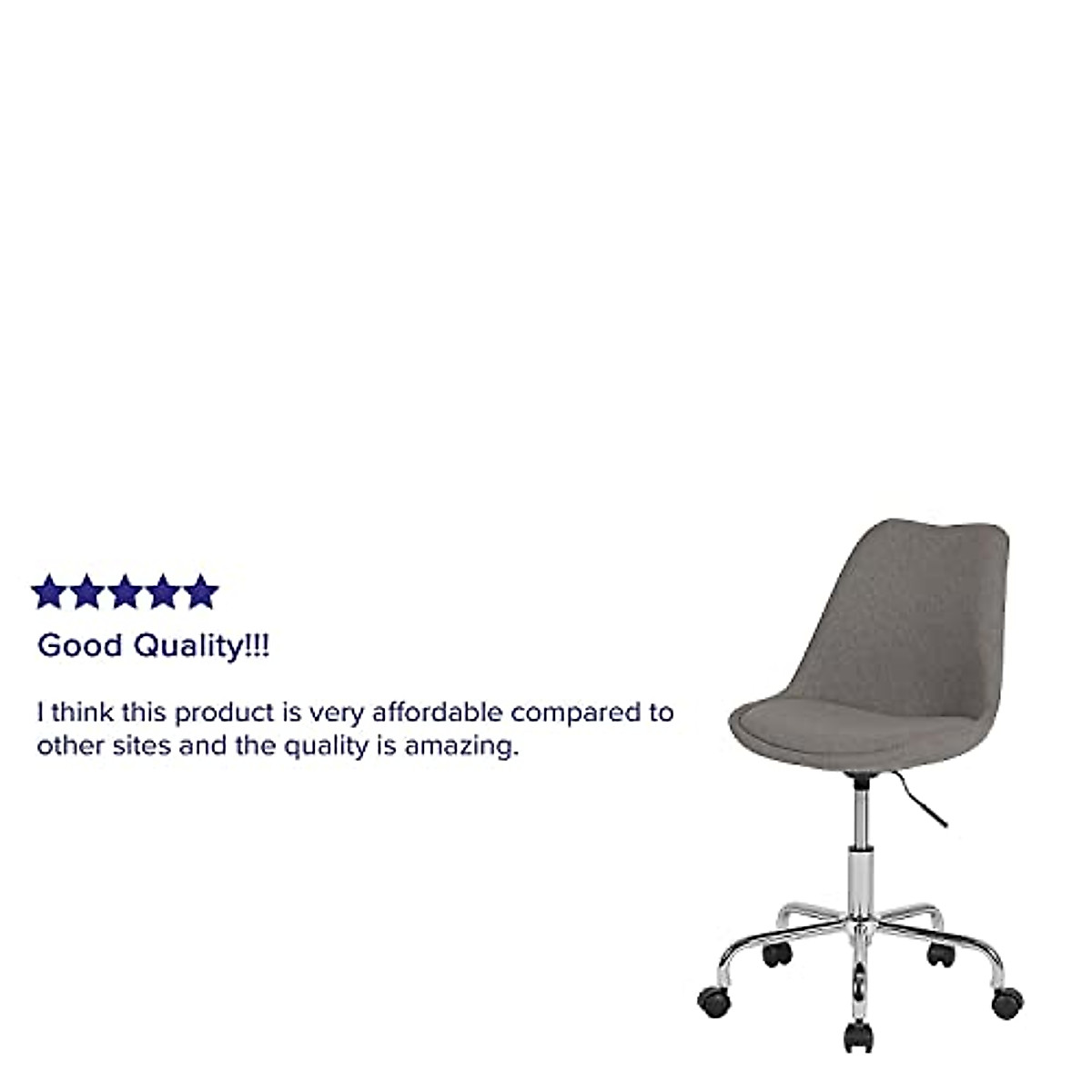 Flash Furniture Aurora Series Mid-Back Light Gray Fabric Task Office Chair with Pneumatic Lift and Chrome Base