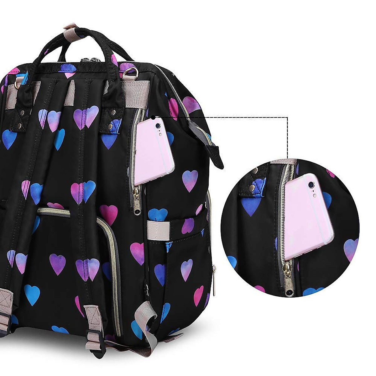 TRENDPLAY Diaper Backpack Baby Nappy Bag - Travel&Outdoor Organizer Water-Resistant Multi-Function Maternity Bag for Mom Daddy Large