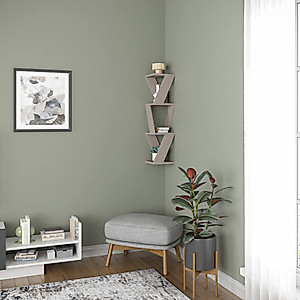 Ada Home Decor Chicago Modern Light Mocha Wall Shelf 33.46'' H x 8.66'' W x 8.66'' D/Wall Storage/Shelving Unit