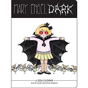 Mary EngelDark 12-Month 2024 Monthly/Weekly Planner Calendar