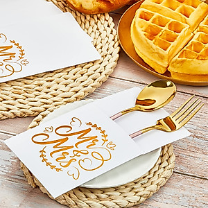 24 Pcs Silverware Bag Utensil Holder Cutlery Pouch Bags Utensil Napkin Holders Knife Fork Tableware Bags for Wedding Vintage Rustic Party Country Restaurant Table Setting Decoration 4.15 x 7.5 Inch