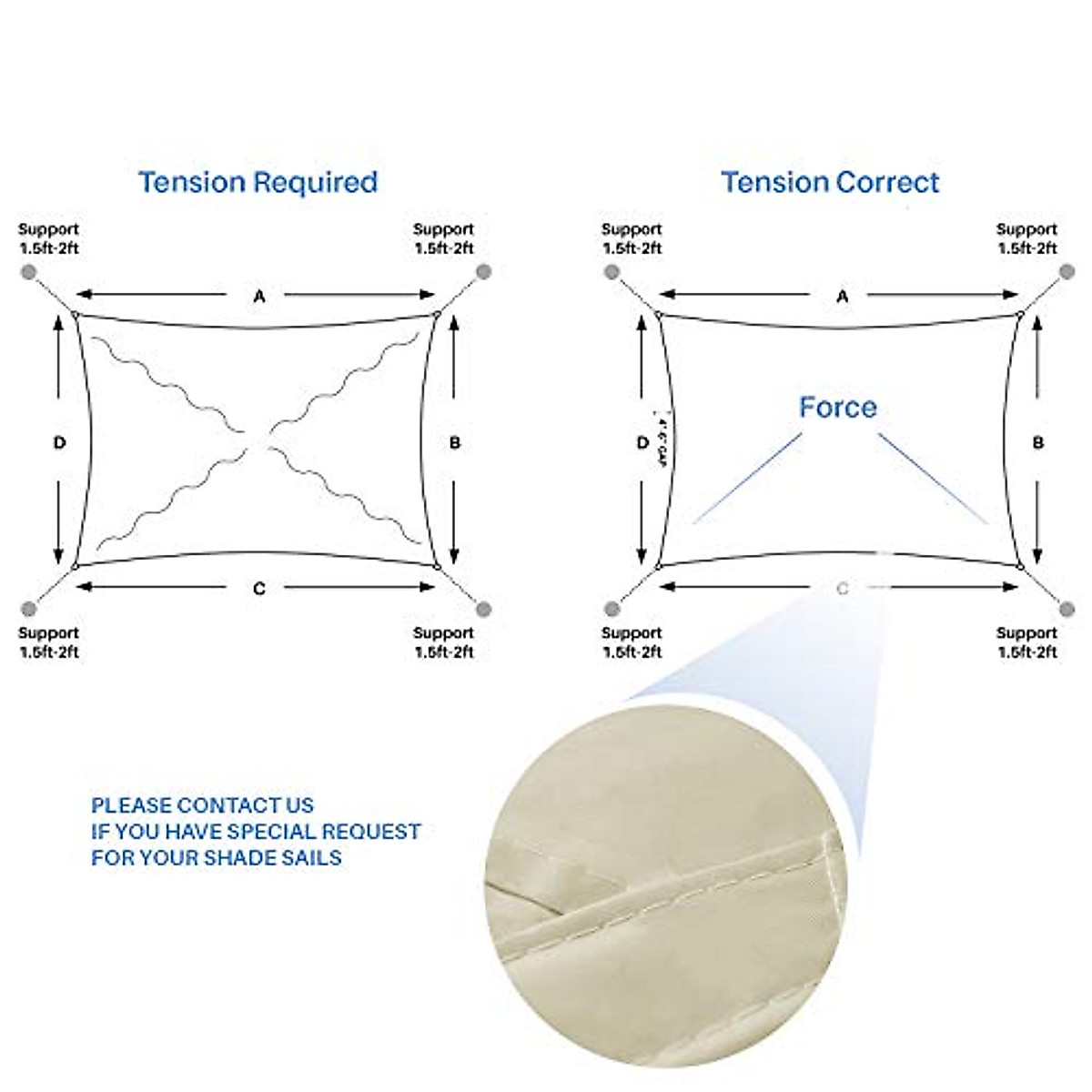 E&K Sunrise 12' x 12' Waterproof Sun Shade Sail-Beige Rectangle UV Block Durable Awning Perfect for Canopy Outdoor Garden Backyard-Customized