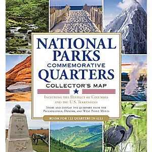 National Parks Commemorative Quarters Collector's Map 2010-2021 (includes both mints, plus the rare West Point quarter release!)