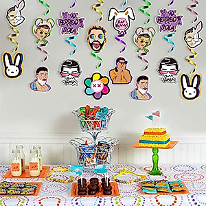 30Pcs Bunny Rapper Party Swirl Decoration Hanging Spiral Decor Whirl Streamers Toy Ceiling Decorations Birthday Party Ceiling Streamers Spiral Room Decoration Party Favors