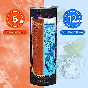 Mount Hour Rainbow Peace Stainless Steel Insulated Tumbler 20 OZ, Coffee Mug Cup with Splash-Proof Lid and Straw for Car Home Office Outdoor Travel