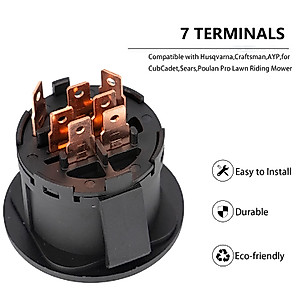 Sfiracle Lawn Mower Ignition Switch 4 Position with Key for Craftsman,532193350 193350 Lawn Mowers Key Switch,Craftsman Ignition Switch Compatible with AYP,Husqvarna,Sears,Poulan Pro