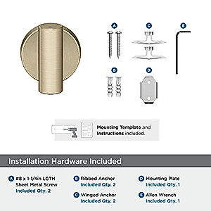 Amerock BH26542BBZ | Golden Champagne Single Robe Hook | 2-1/4 in. (57 mm) Length Towel Holder | Arrondi | Towel Hook for Bathroom | Bathroom Hardware | Bath Accessories