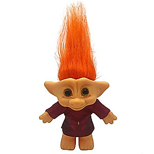 Lucky Troll Dolls,Vintage Troll Dolls,Christmas Dolls Chromatic Adorable for Collections, School Project, Arts and Crafts, Party Favors- 7.5" Tall(Include The Length of Hair (Orange)