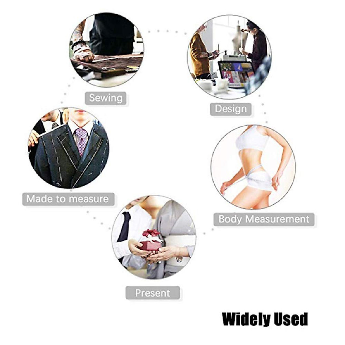 GDMINLO Soft Tape Measure Retractable Measuring for Body Fabric Sewing Tailor Cloth Knitting Craft Weight Loss Measurements Retractable Black Dual Sided Tape Measure Body Measuring 1 Pack