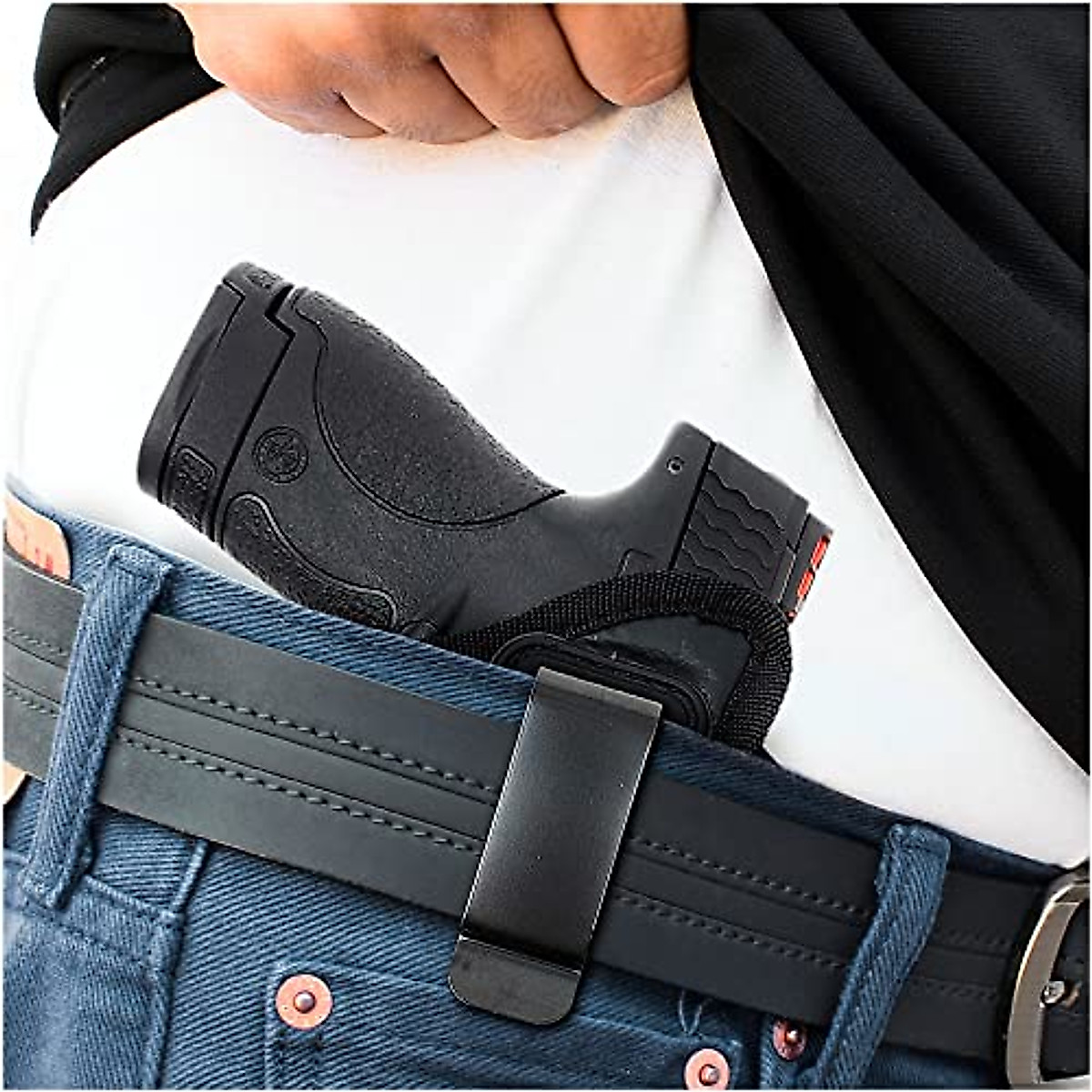 Houston Gun Holsters IWB Optical Gun Holster by Houston Eco Leather Concealed Carry Soft Material FITS Black CHPP-57GL-RH CHPP-57GL-RH